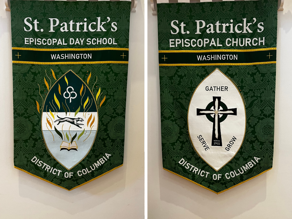 New Banners for Church and Day School on Display in Nave | News Story