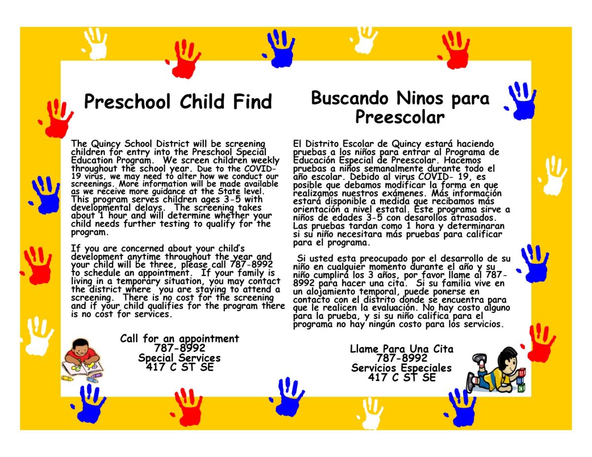 Preschool Child Find | News Details