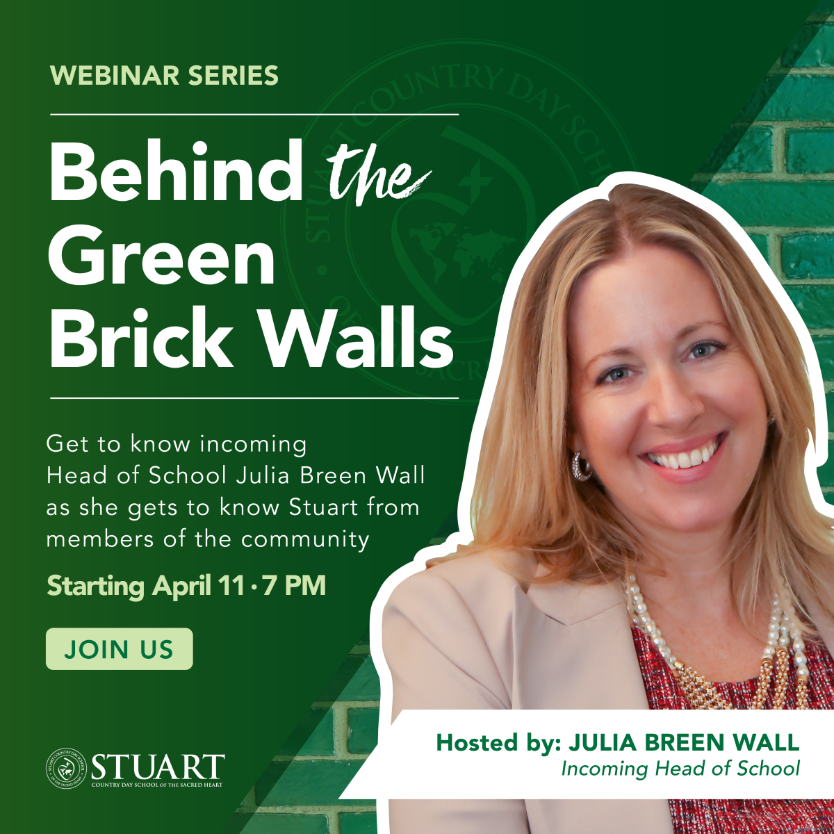 Join incoming head of school Julia Breen Wall for 4-part webinar series ...