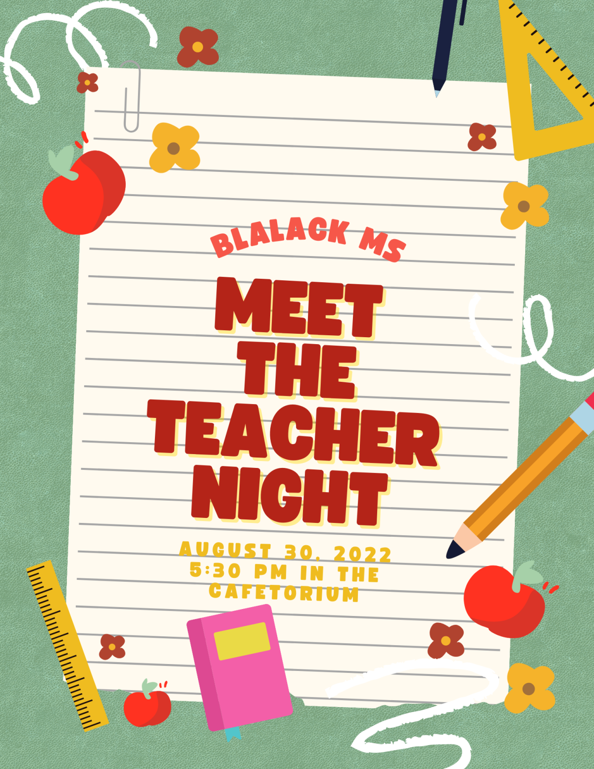 Meet the Teacher Night | Post Details Page - Blalack Middle