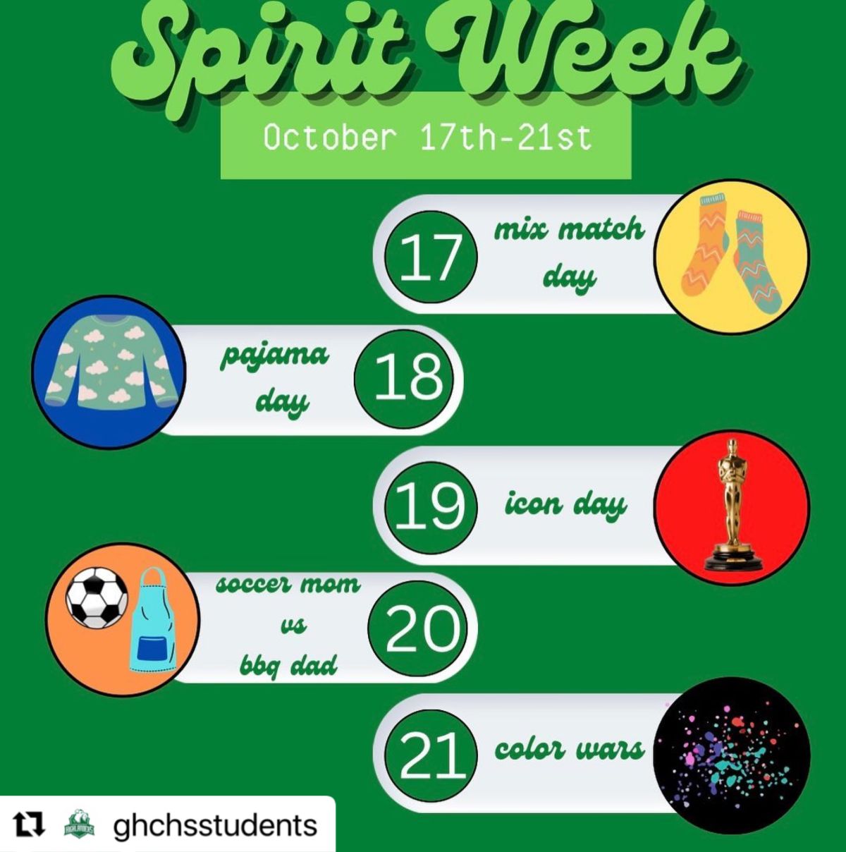 Get Ready For Spirit Week Details