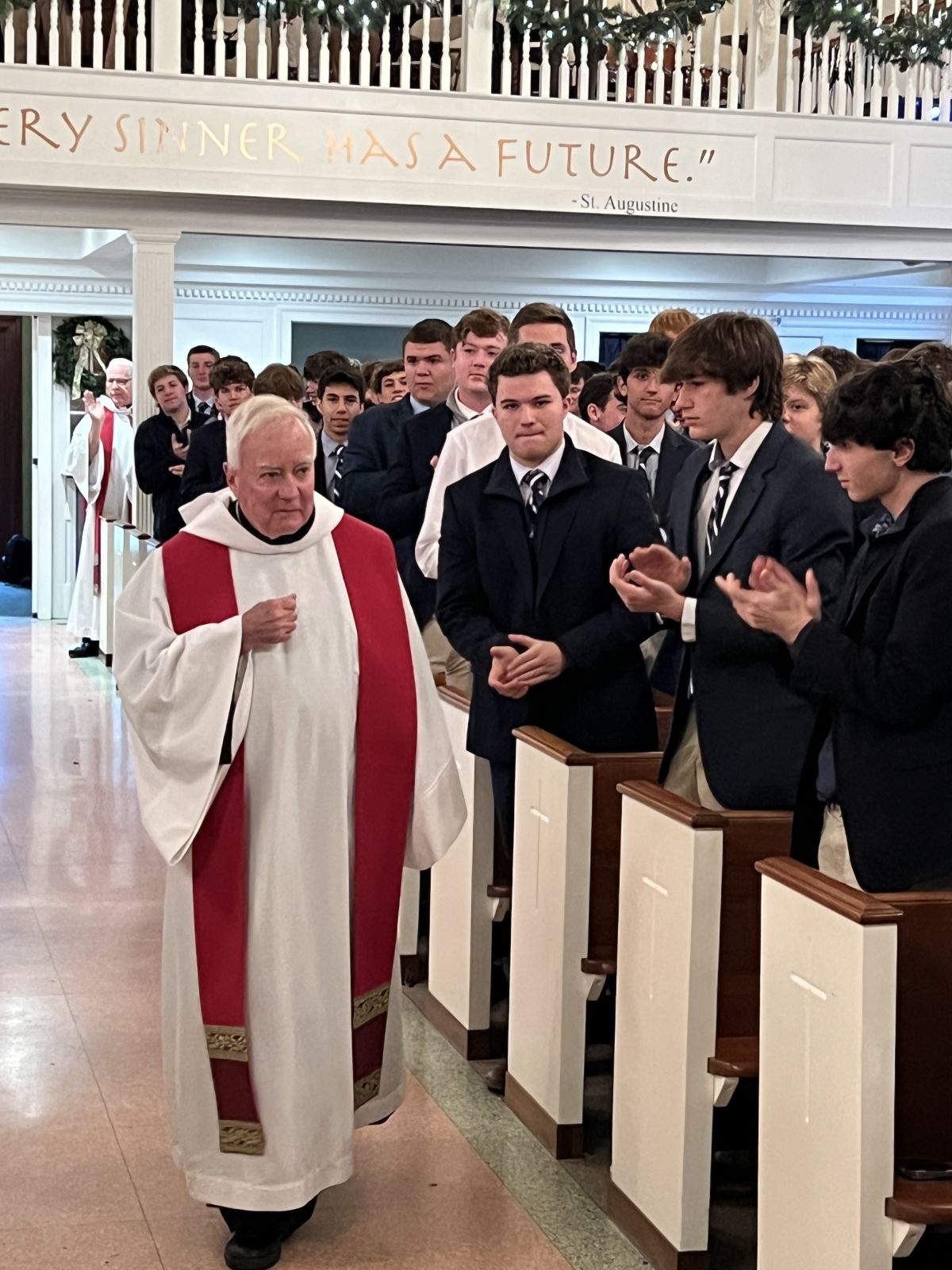 Fr. Flynn Recognized at School-wide Mass | Malvern News Details