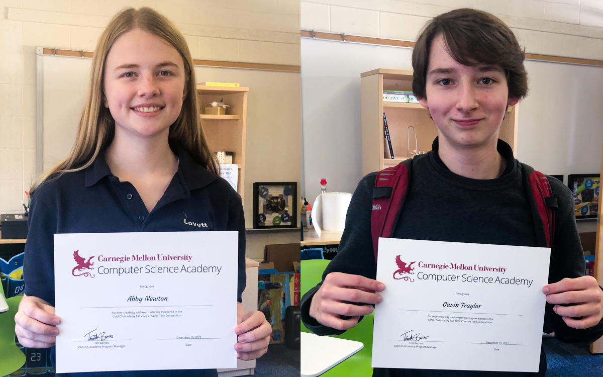 Computer Science Students Recognized by Carnegie Mellon University ...