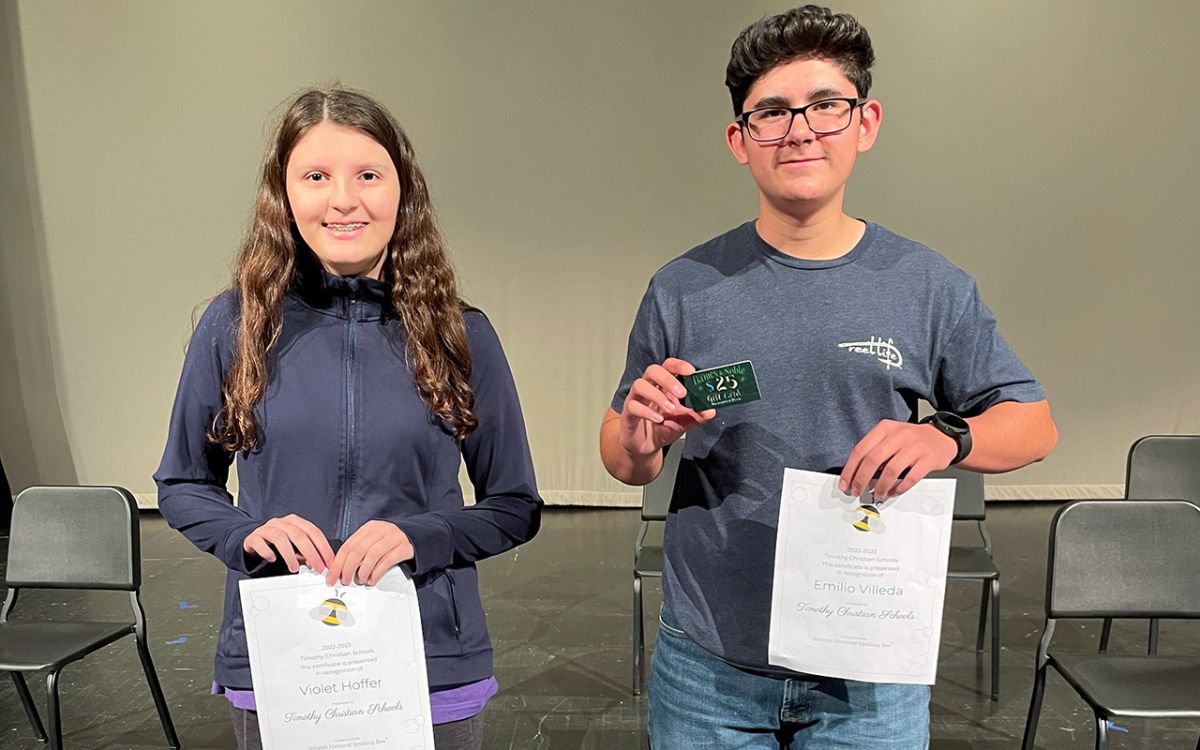 B-R-A-V-O! Spelling Bee Winners | Timothy Christian Schools