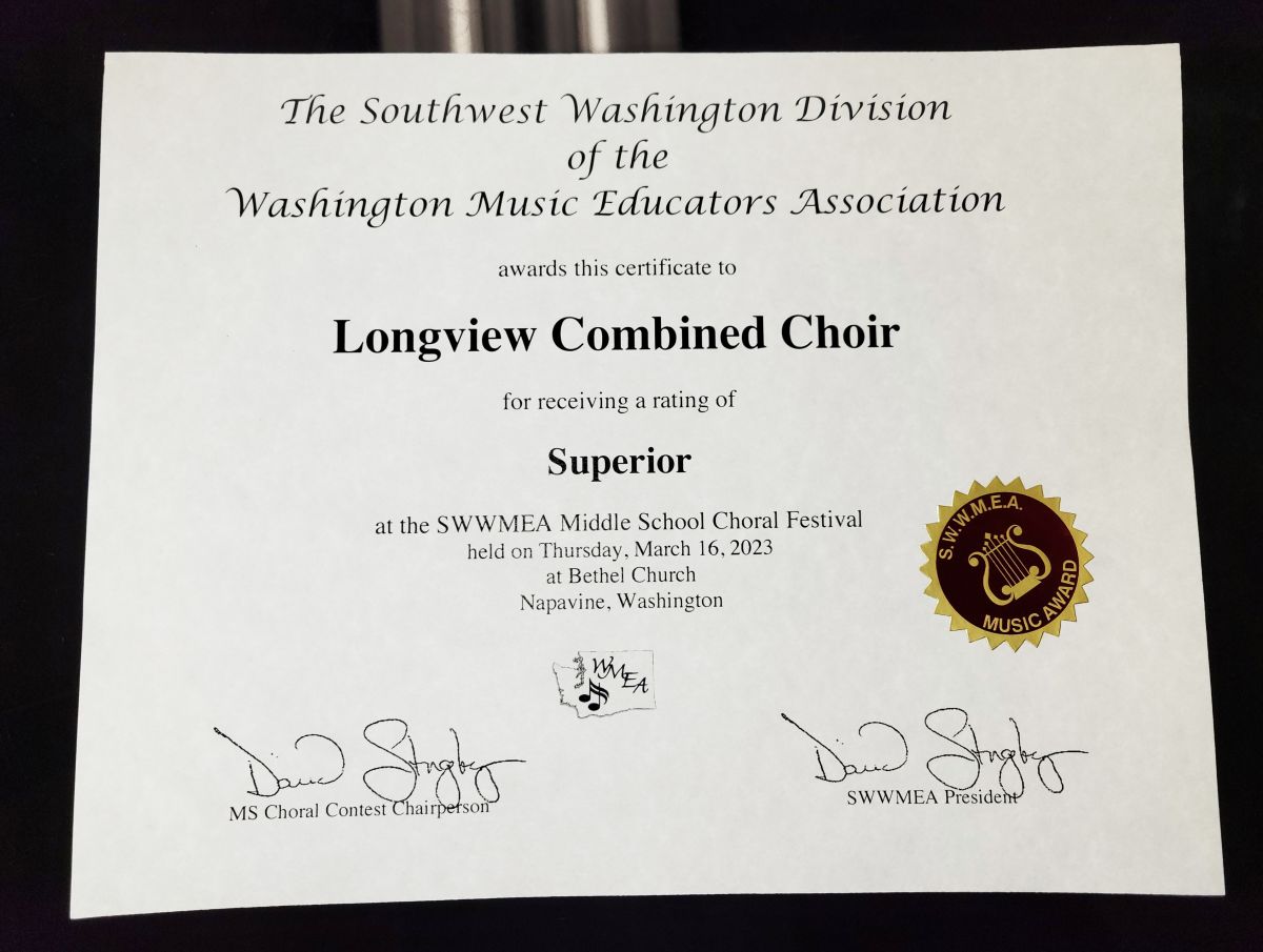 Longview Middle School Combined Choir Performed at SWWMEA | Post Detail