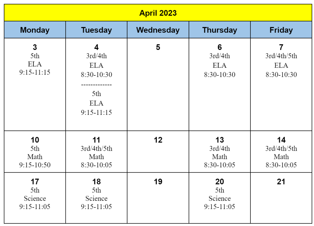 CMAS Testing for 3rd, 4th and 5th Grades | Details - Stellar Elementary ...