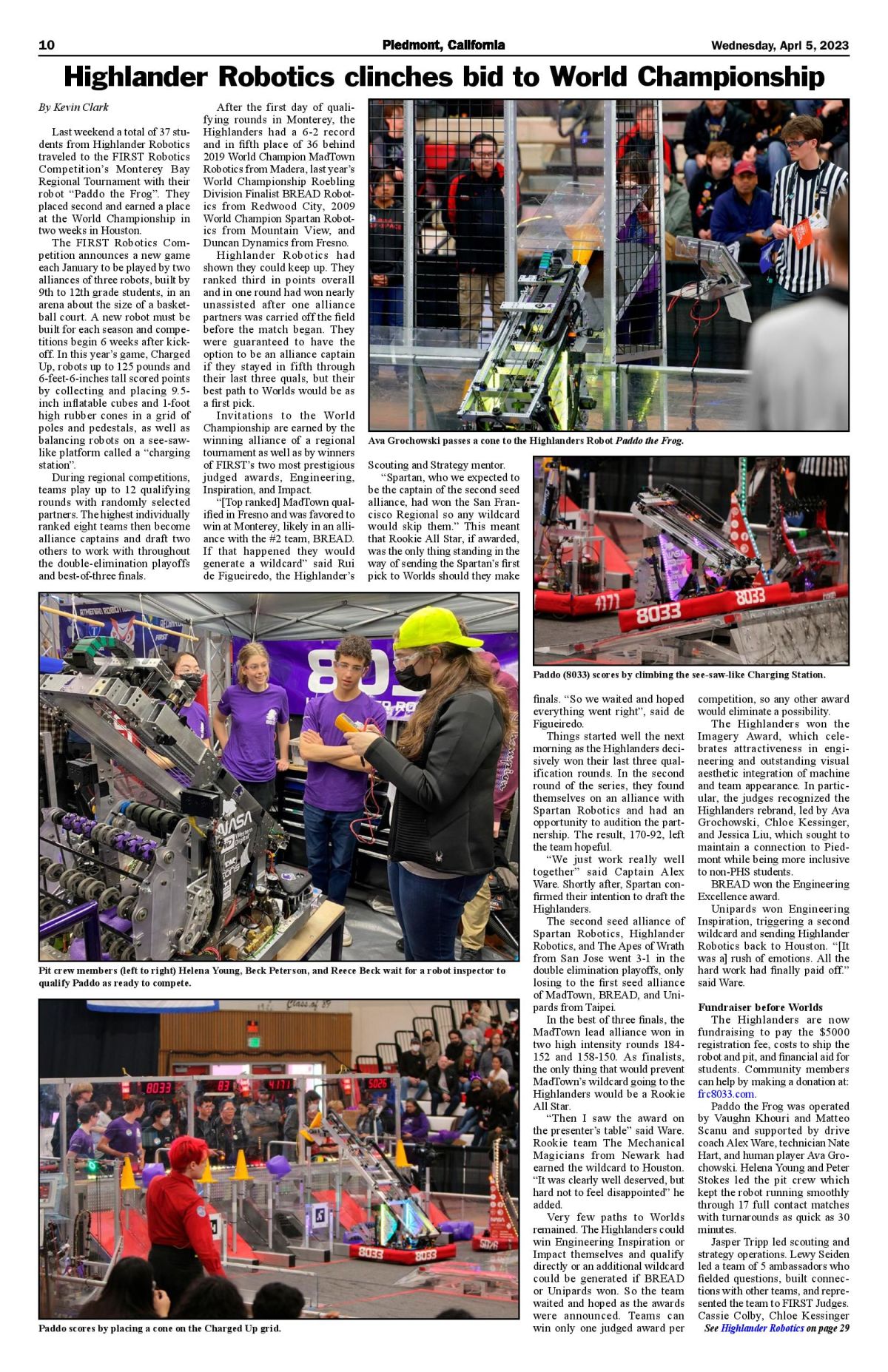 Highlander Robotics Team Headed to World Championships | post details