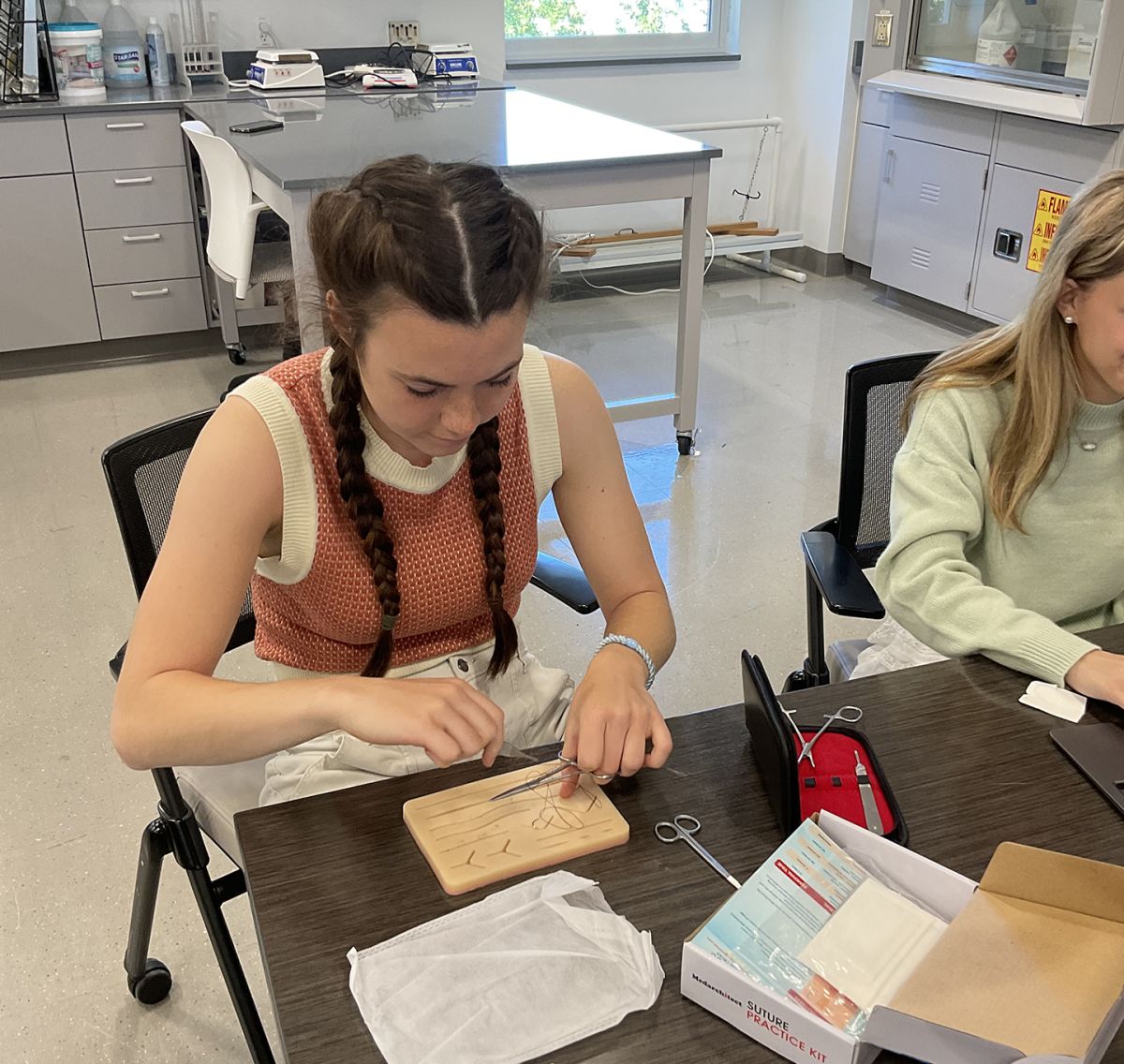 Anatomy & Physiology Students Practice Suturing Techniques | Morristown ...