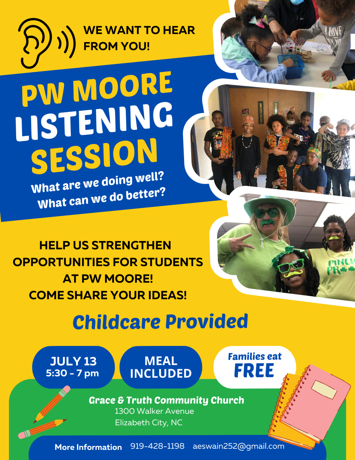 P.W. Moore Listening Session - July 13th | News Details - Elizabeth ...