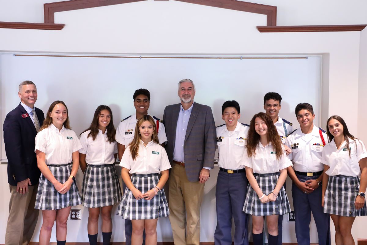 Gov. Holcomb talks leadership, core values with Culver Academies ...