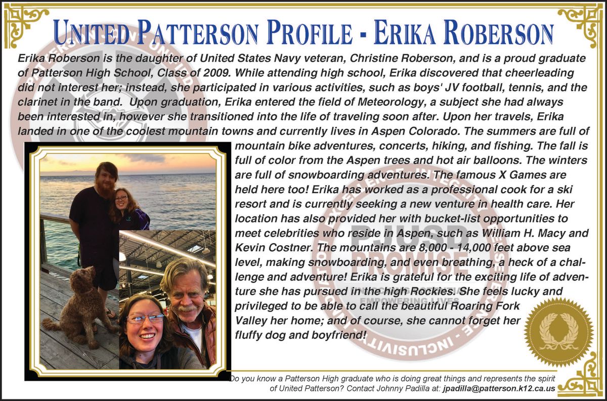 UP Profile - Erika Roberson - PHS Class of 2014 | Details