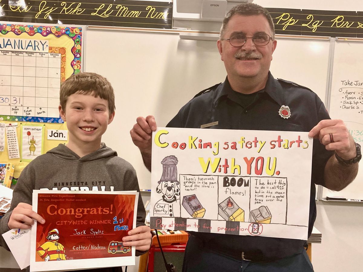 Speltz Wins Local Fire Safety Poster Contest | article - Cotter Schools