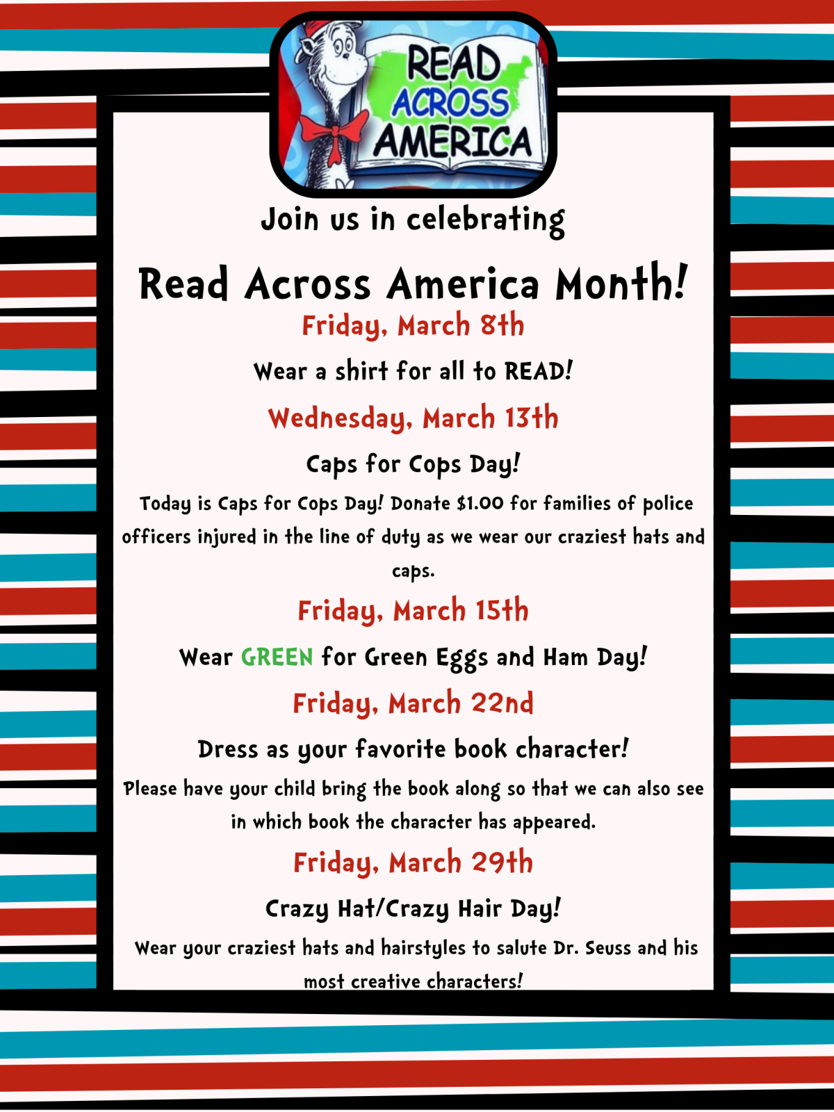 Seaford Celebrates Read Across America Month | Post Details