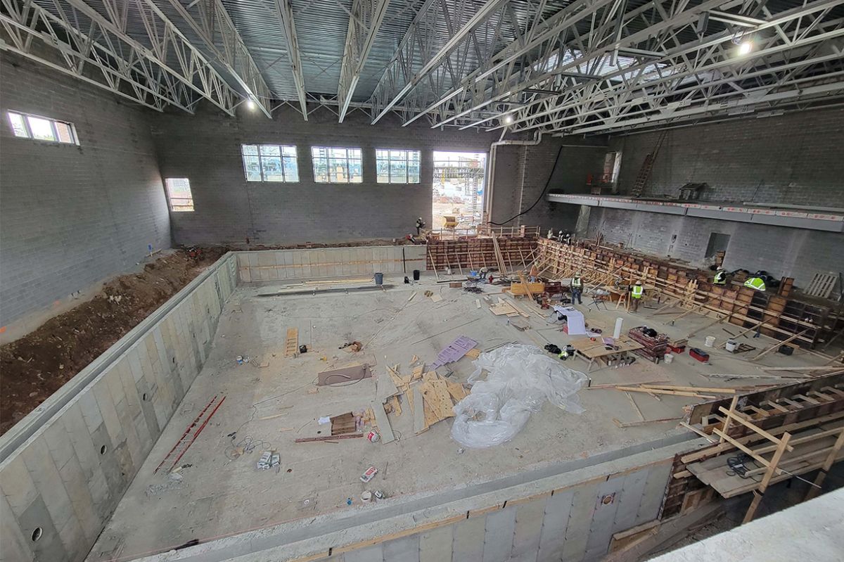 More progress made on the pool and gym addition | Construction Articles
