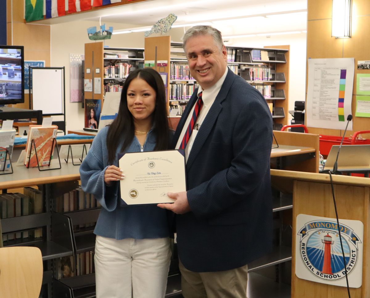 MRHS senior Yu Ying Zou awarded 2024 Massachusetts Association of ...