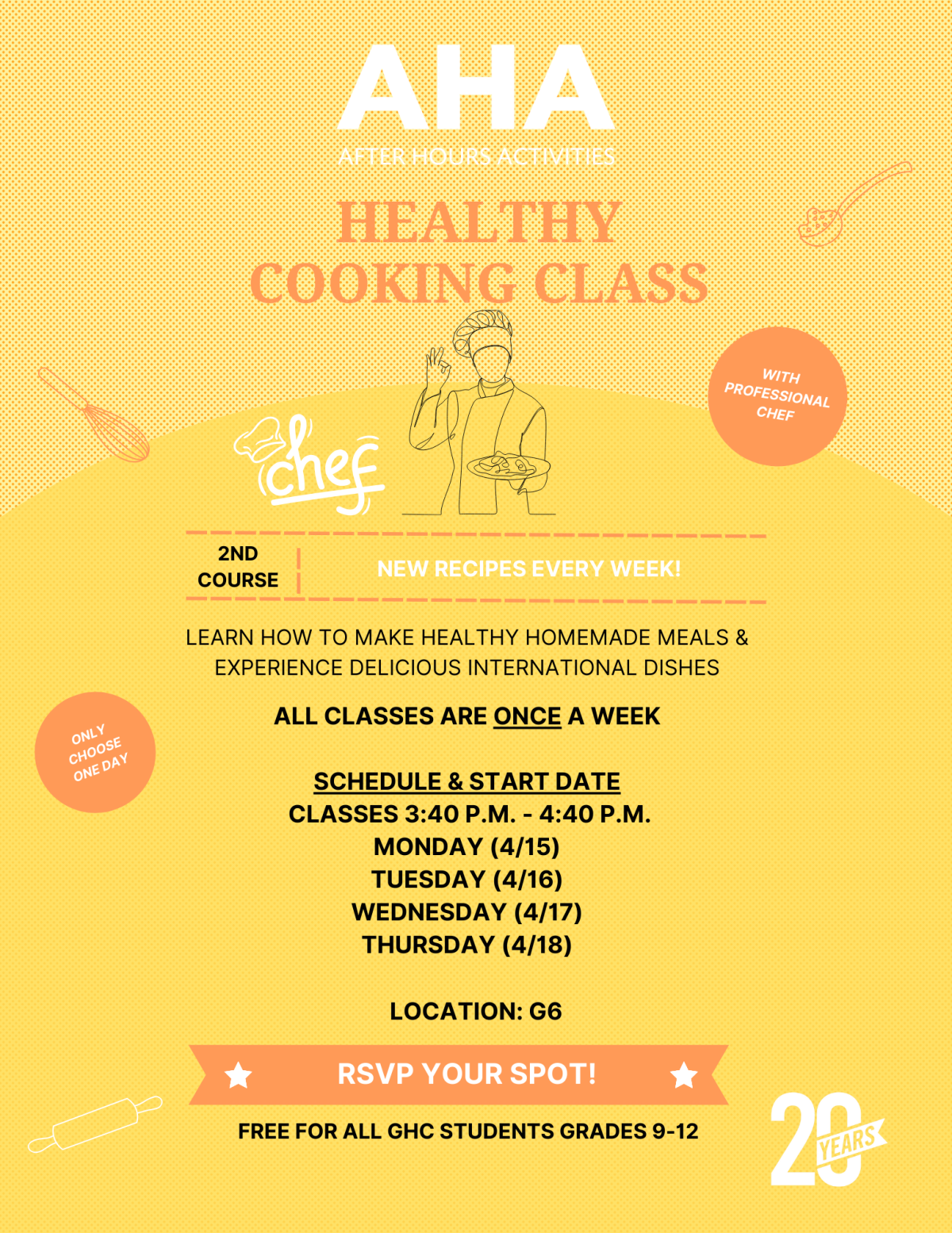 Now offering 2nd course! Healthy Culinary Workshop | Details