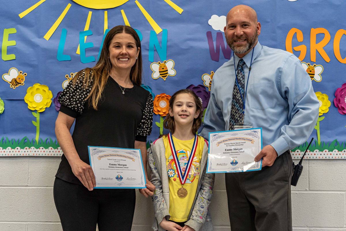 1st Grader Emme Morgan earns Medal of Excellence in Penmanship in ...