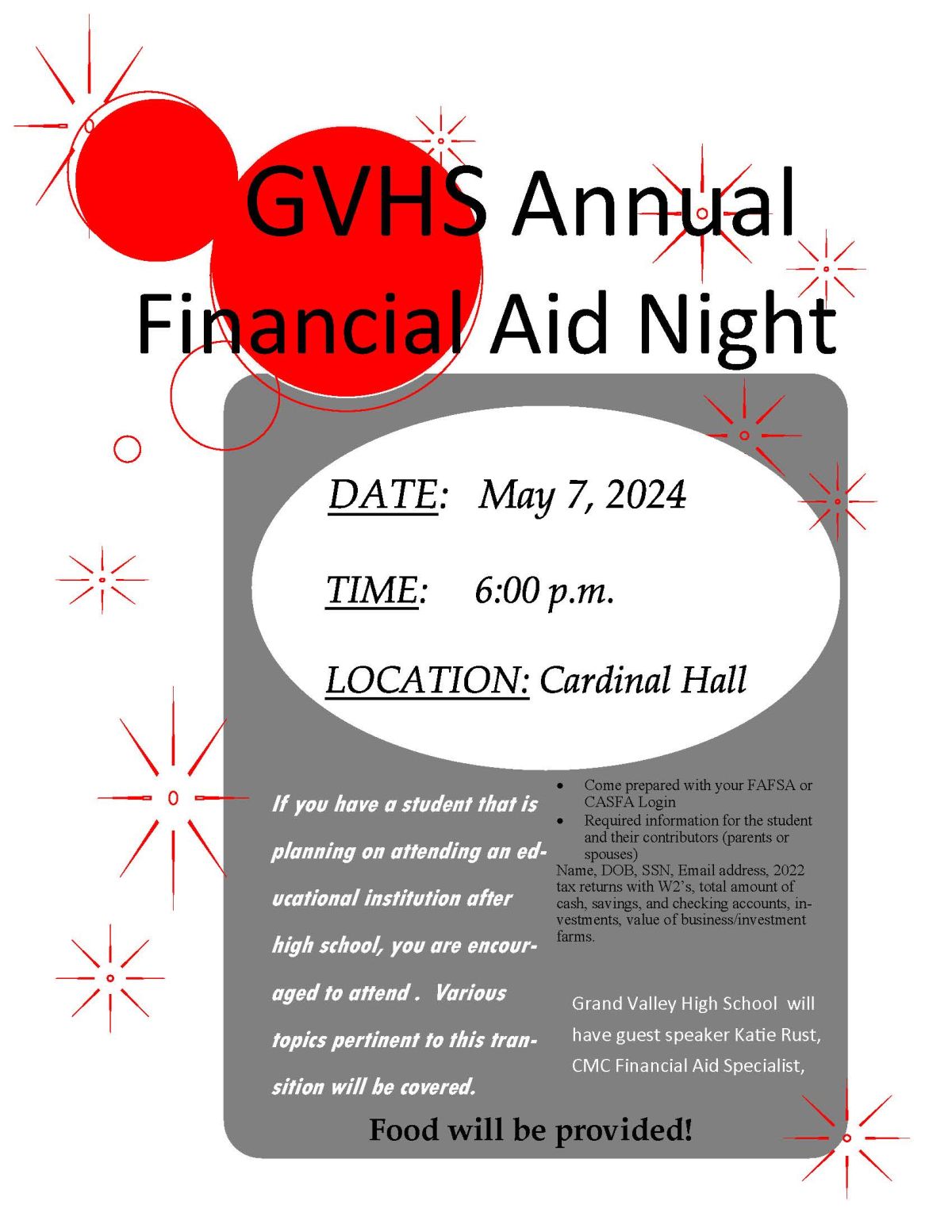 GVHS Financial Aid Night | News Information