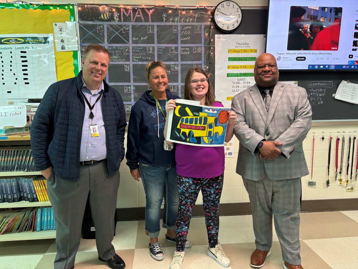 Bus safety poster contest winners announced | article - Basswood Elementary