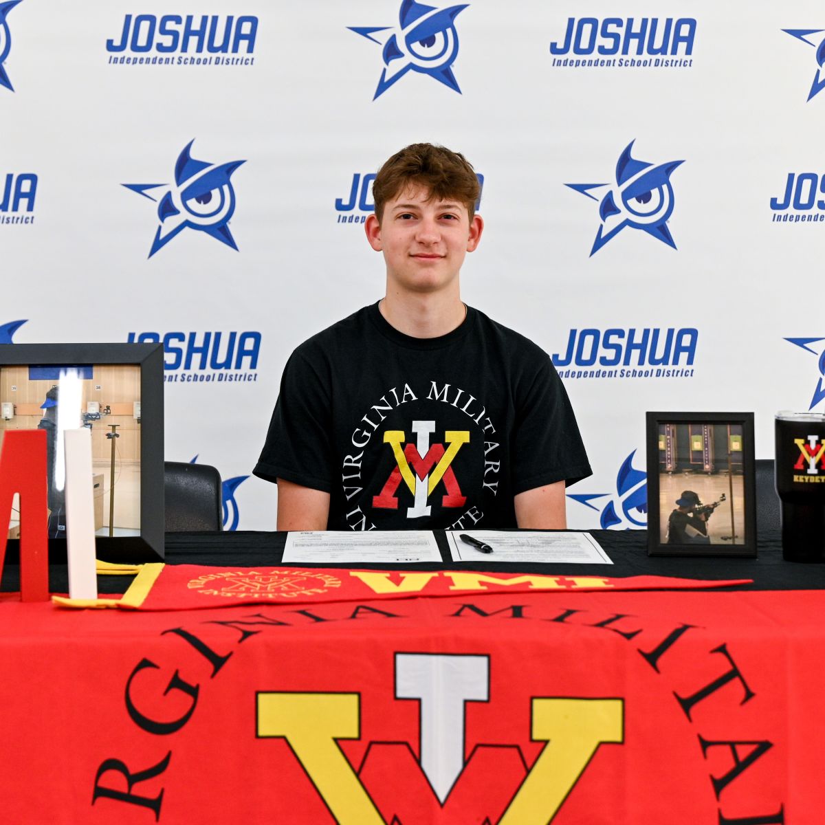 NJROTC cadet signs collegiate rifle NLI | Joshua ISD News Details