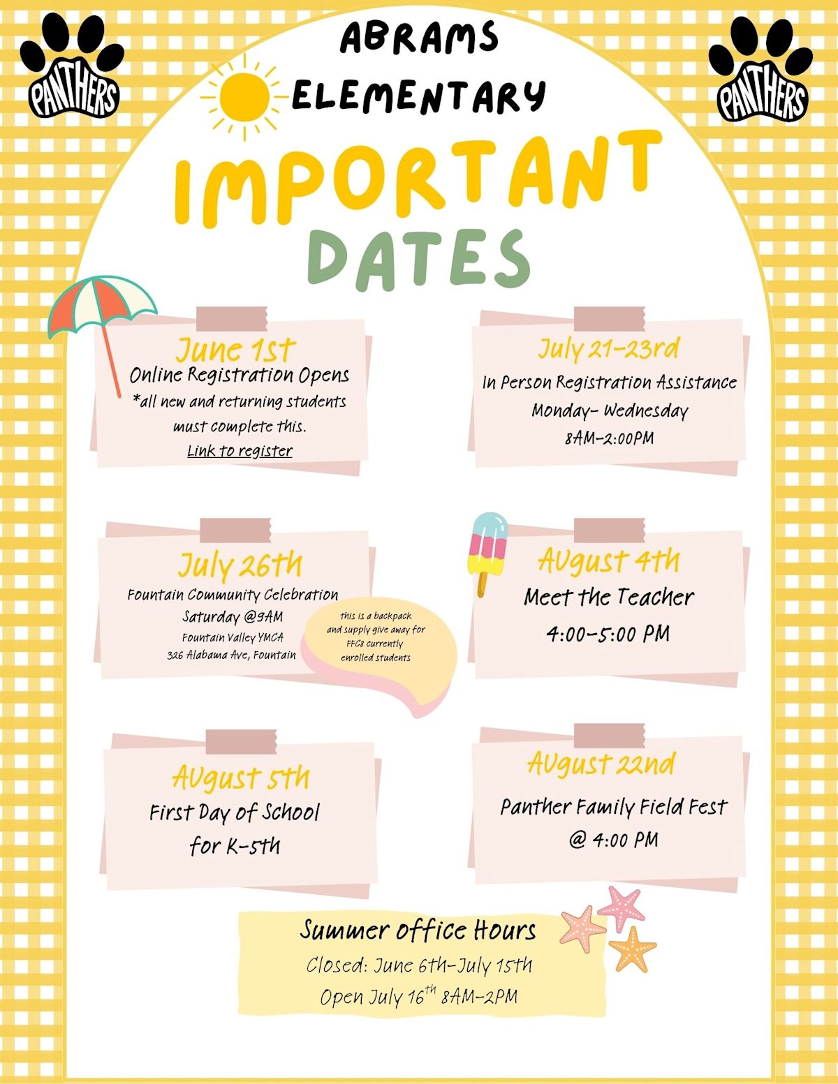 Abrams important dates to remember | News Details - Abrams Elementary