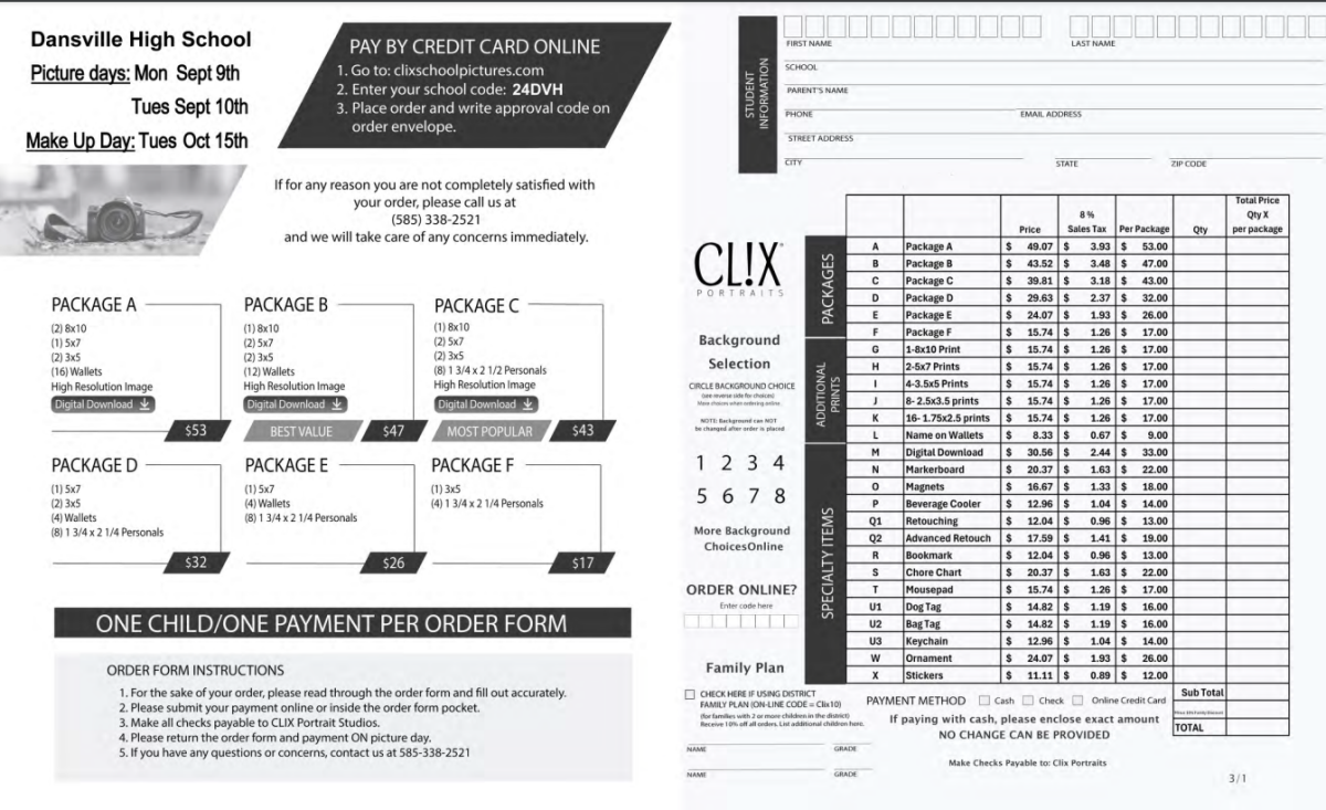 DHS School Pictures Order Form 9/9 & 10 in PE Classes | Post Page