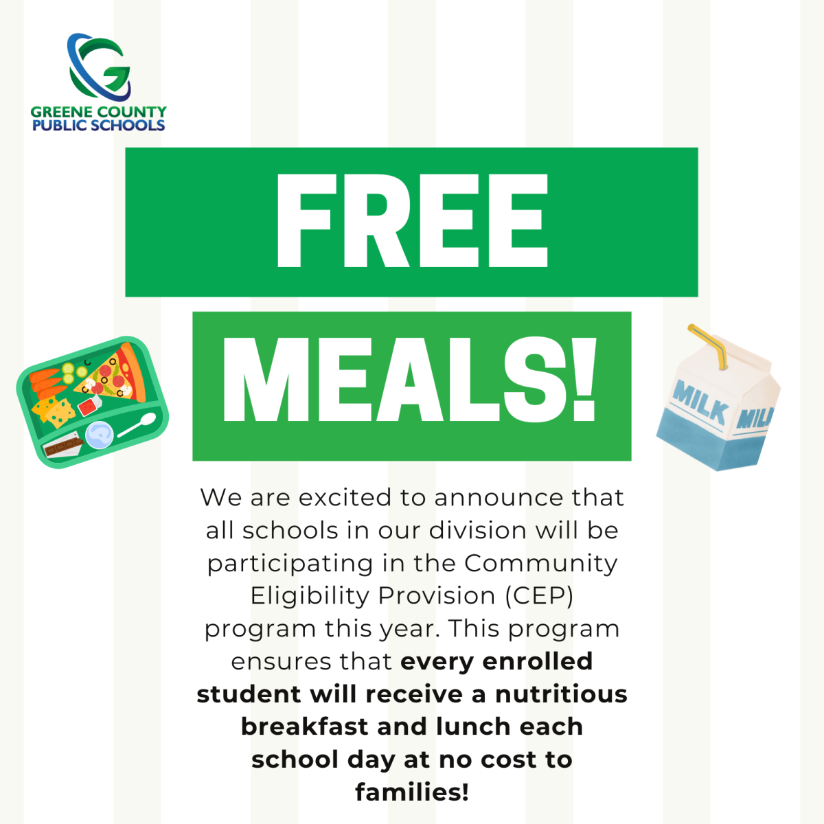 Free breakfast and lunch for ALL students this year! | News