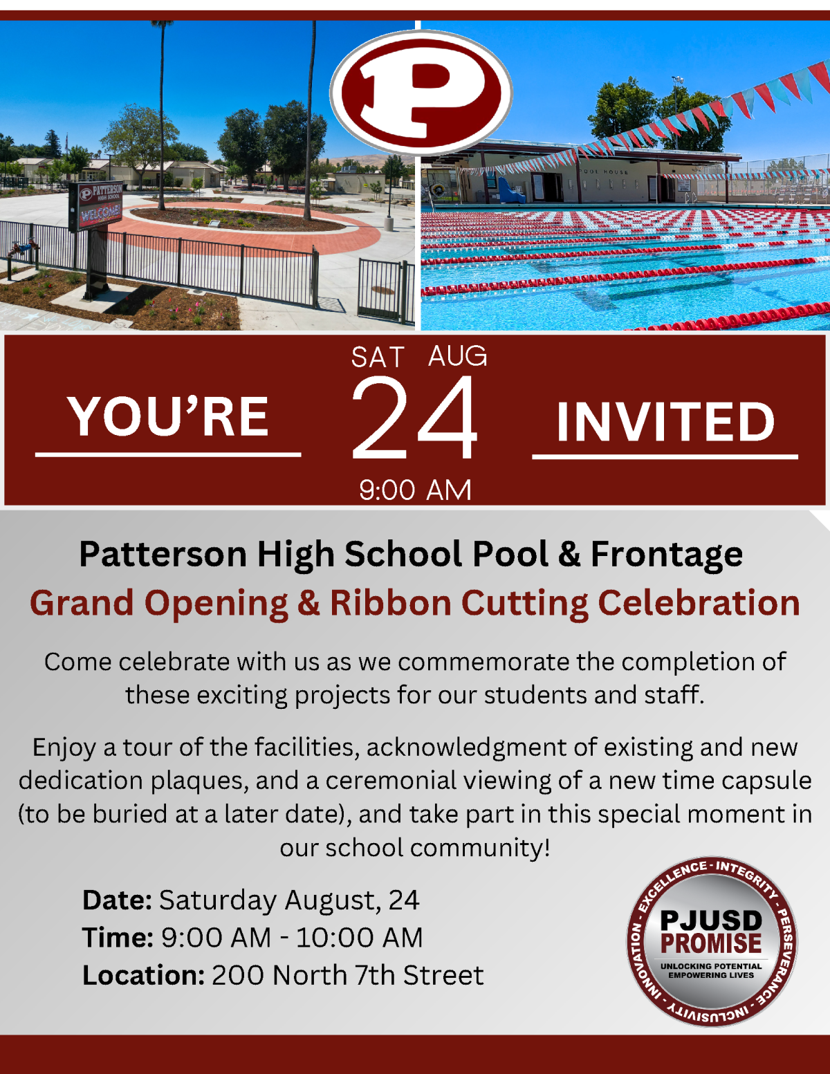 You're Invited! PHS Pool & Frontage Grand Opening & Ribbon Cutting ...