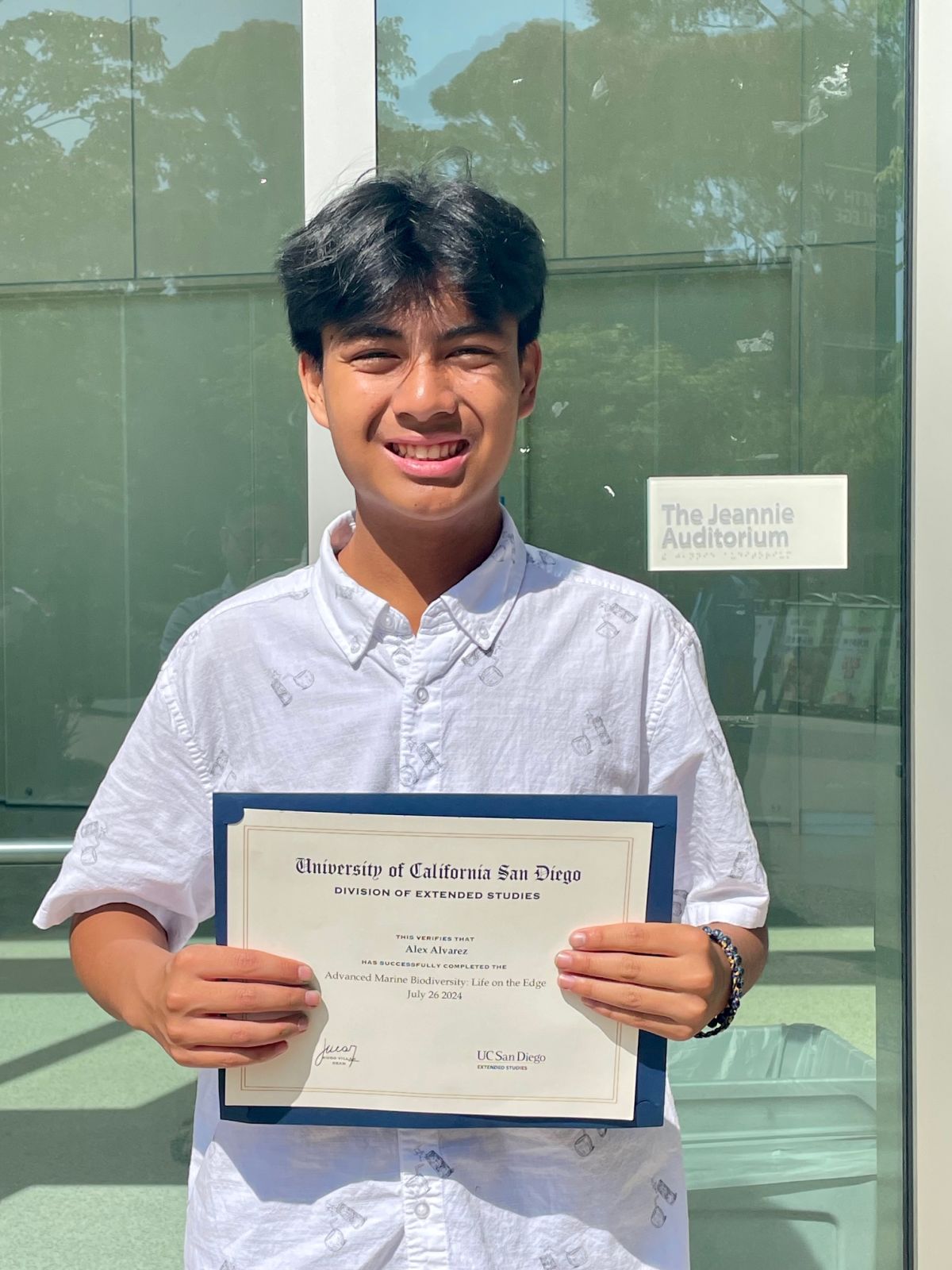 Alexander Alvarez '26 Completes Tier 2 of UC San Diego's Extended ...