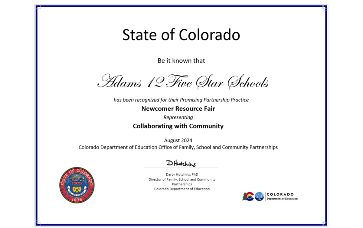 Newcomer Resource Fair receives recognition from CDE | News Details