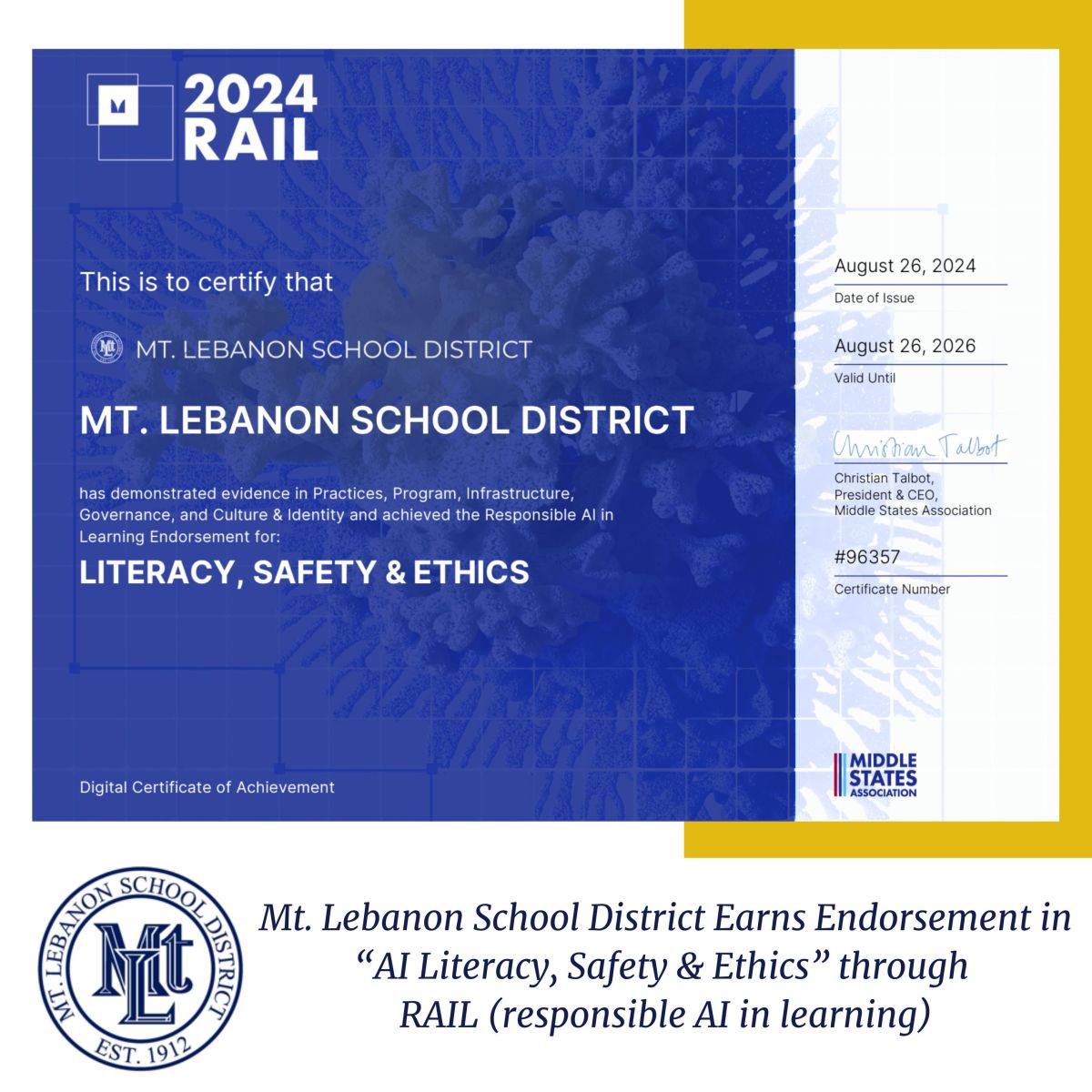 MTLSD Earns RAIL “AI Literacy, Safety, & Ethics” Endorsement | Details
