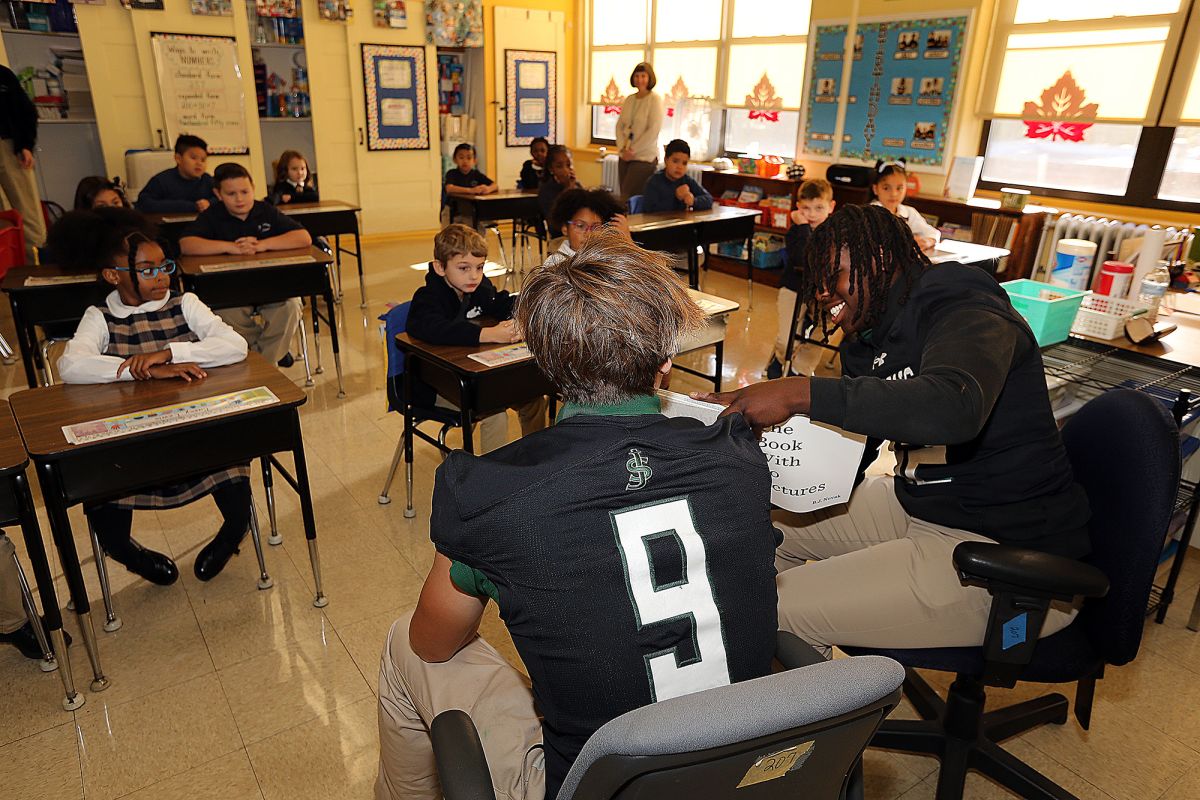 Saint Joseph Football Players Promote Early Childhood Literacy ...