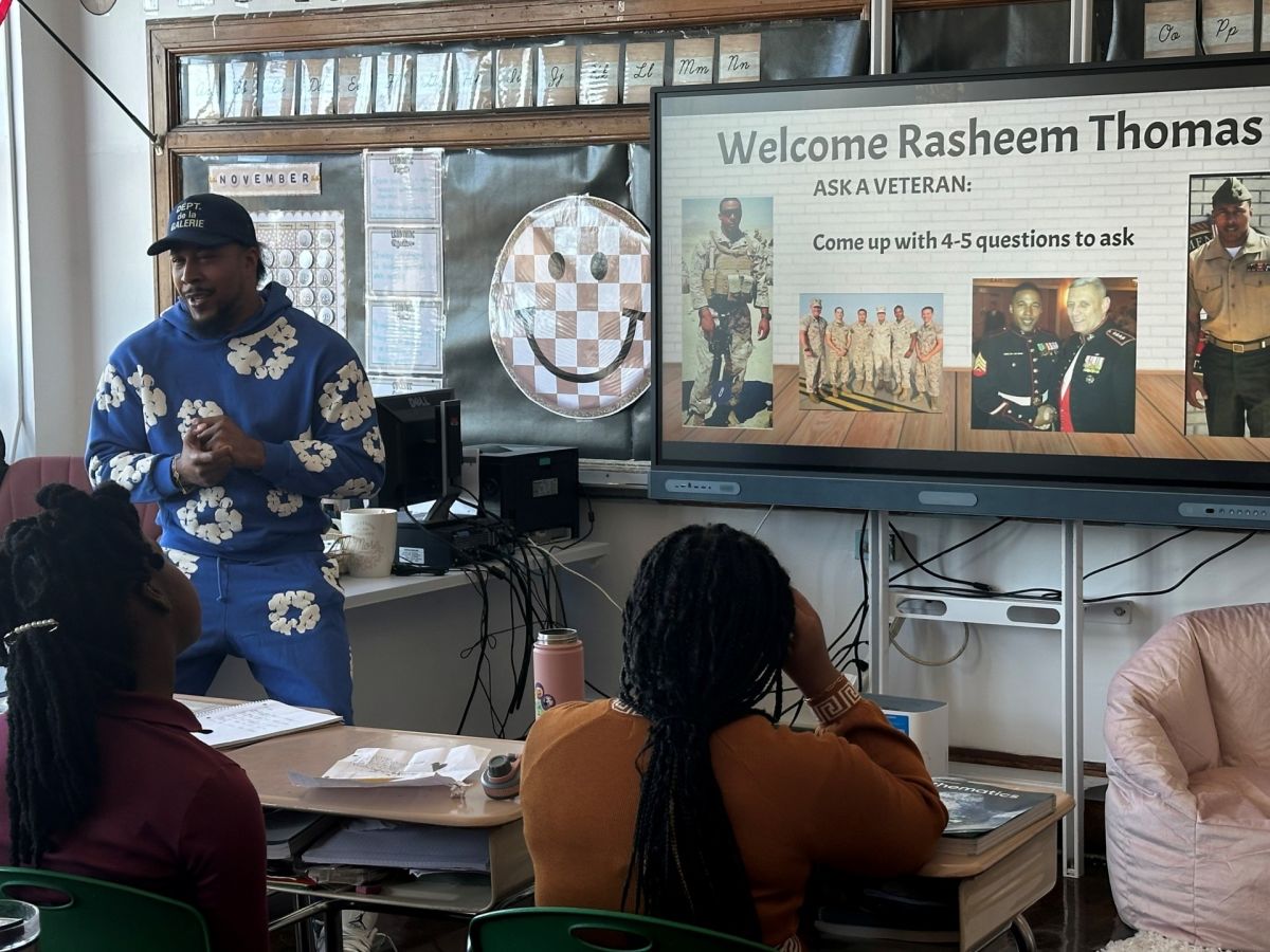 Sixth graders at Graham celebrate Veteran's Day with Sgt. Rasheem ...