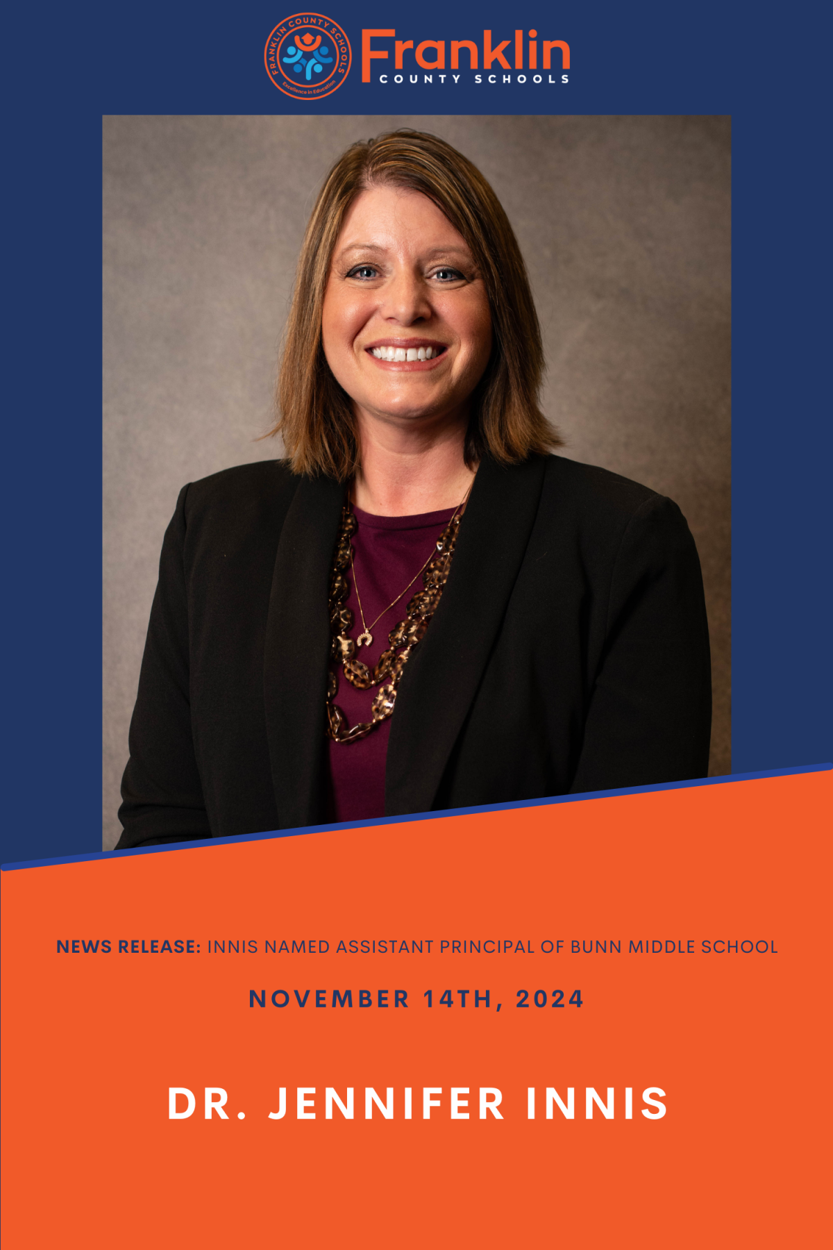 Dr. Jennifer Innis Named Assistant Principal of Bunn Middle School ...