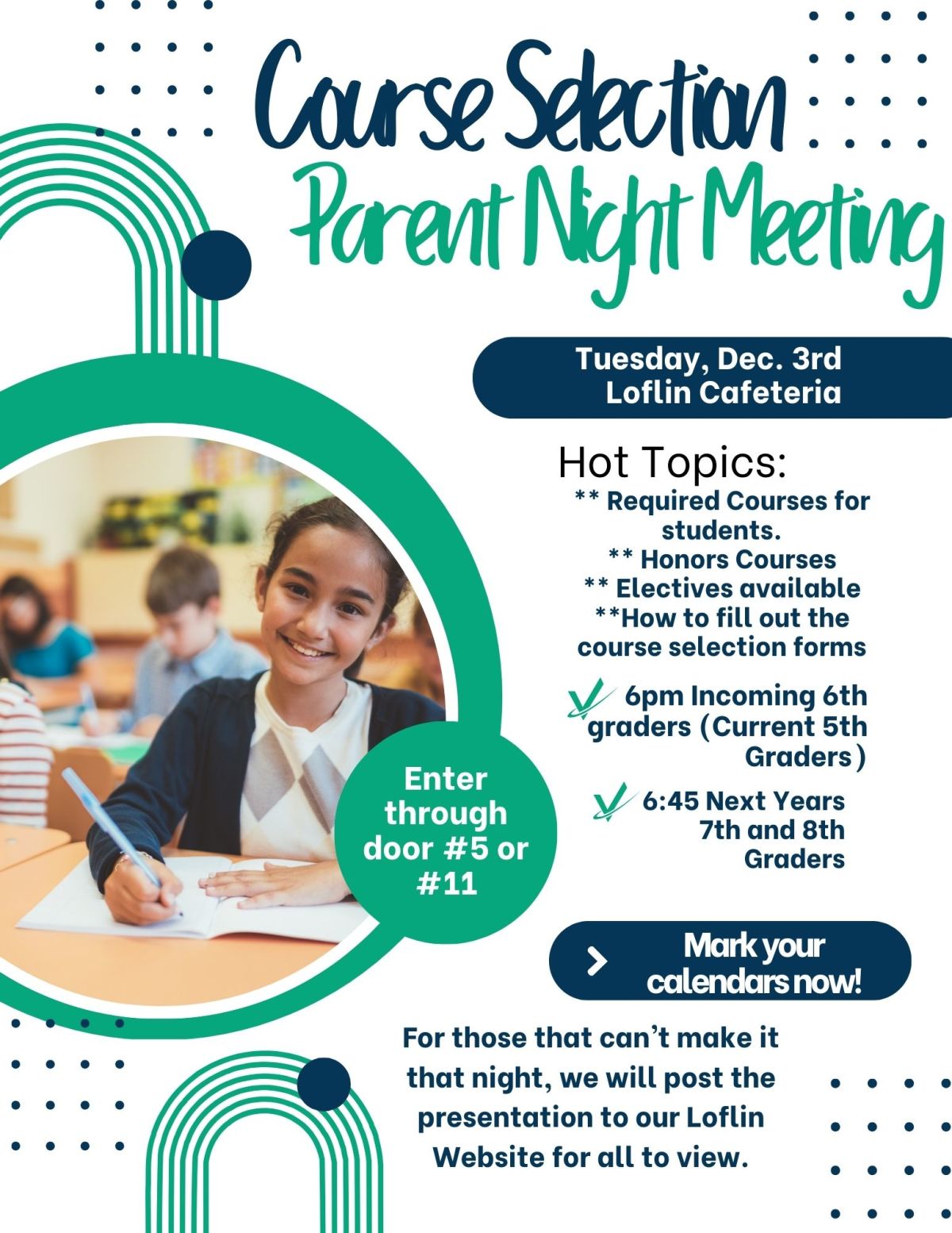 Course Selection Parent Night | Loflin Middle School News Details