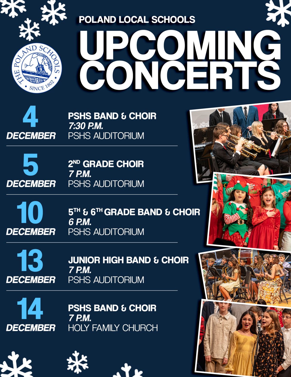 Upcoming Concerts @ Poland Local Schools | News Post