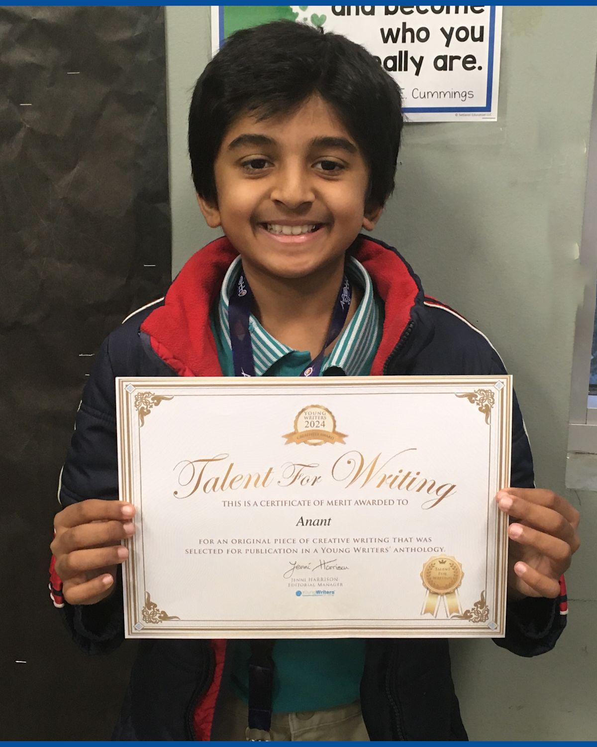 Harmony Public School Student Wins Award for Writing from Young Writers | Campus News