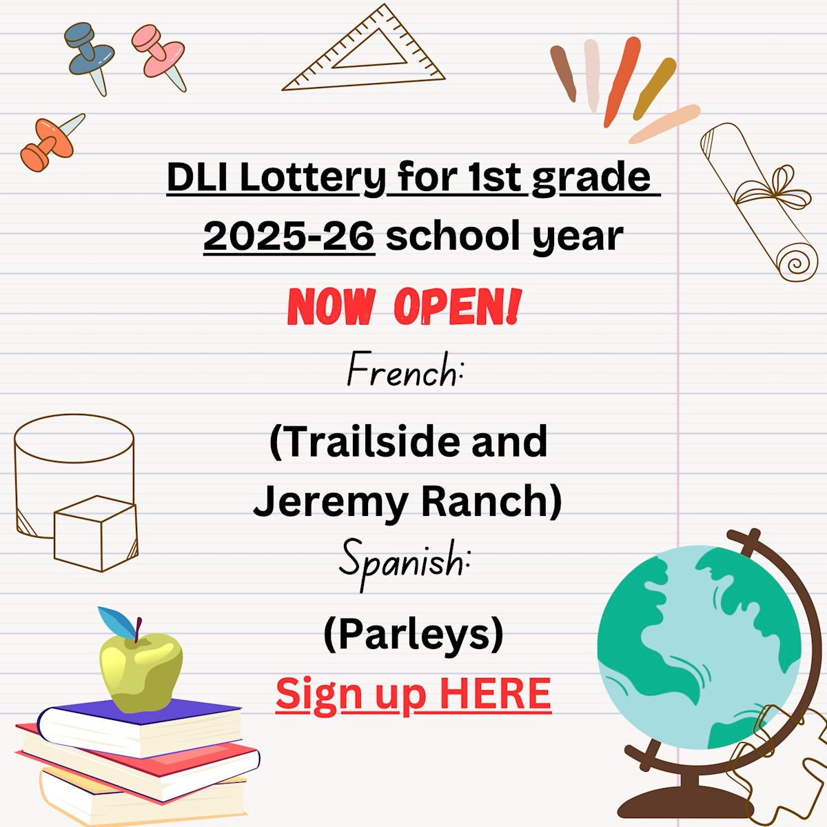 DLI Lottery for 1st Grade - 2025-26 School Year – NOW OPEN! | News Details
