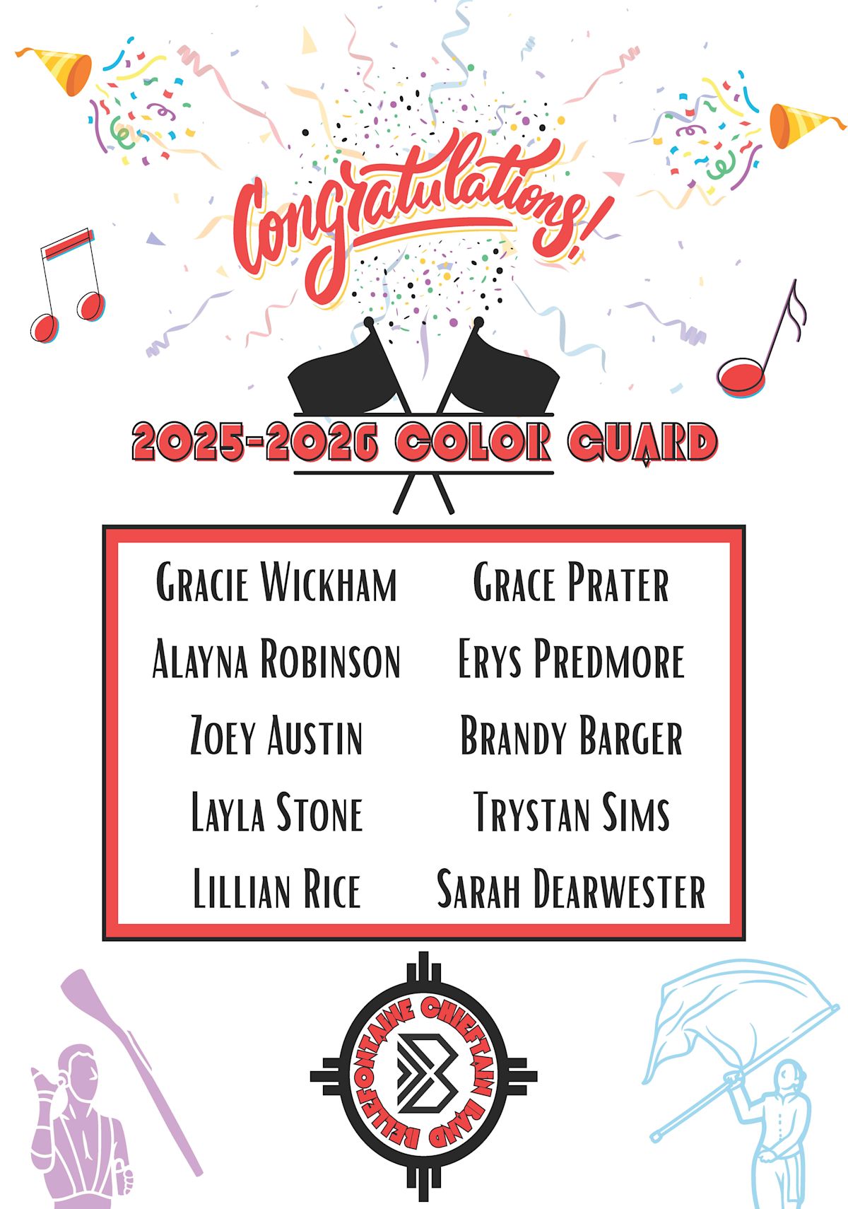 BHS Marching Band announces color guard members for ’25-‘26 | New Details