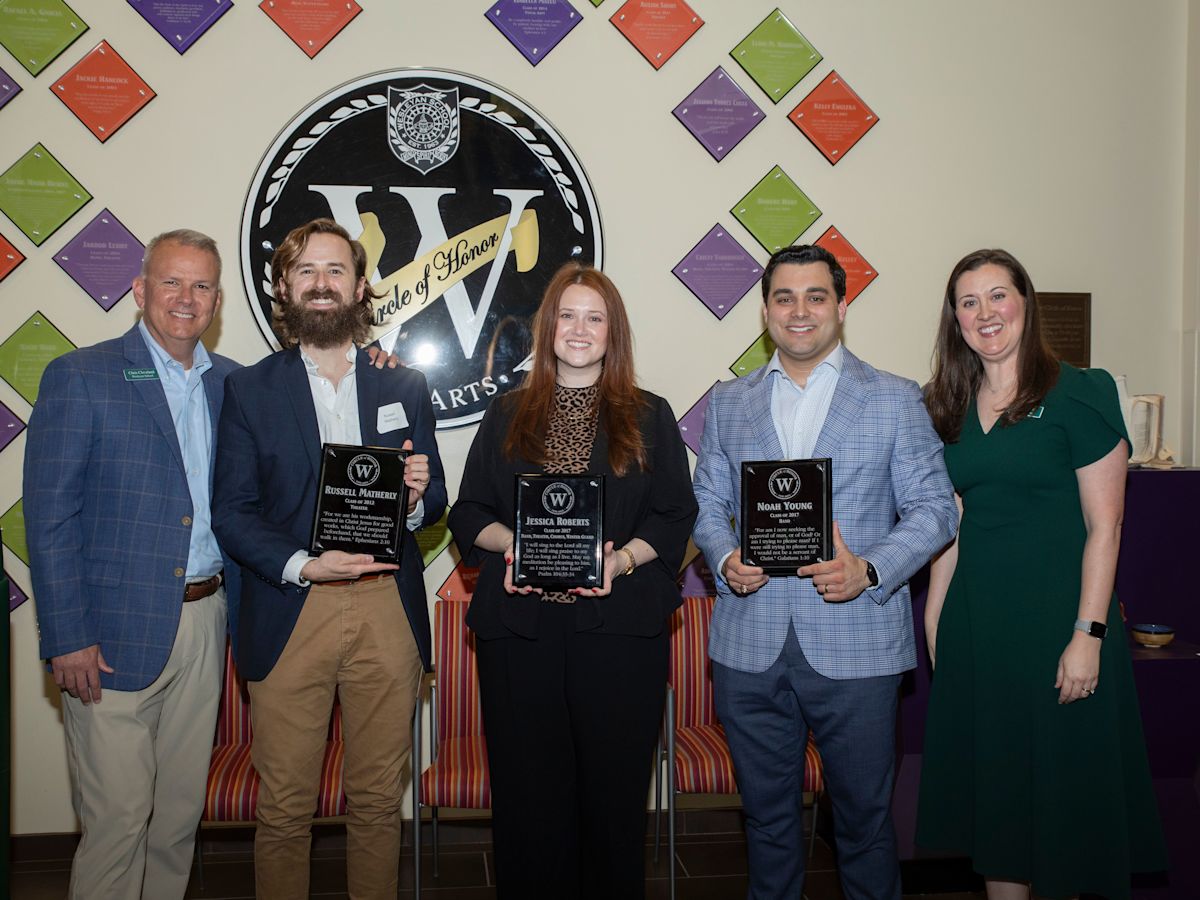 Russell Matherly ‘12, Jessica Roberts ‘17, and Noah Young ‘17 are ...
