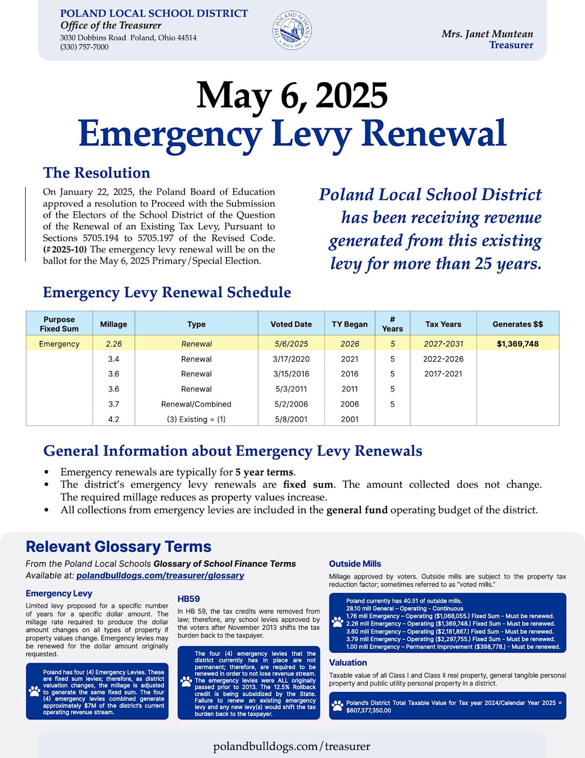 Information about Emergency Levy Renewal - May 6, 2025 | News Post