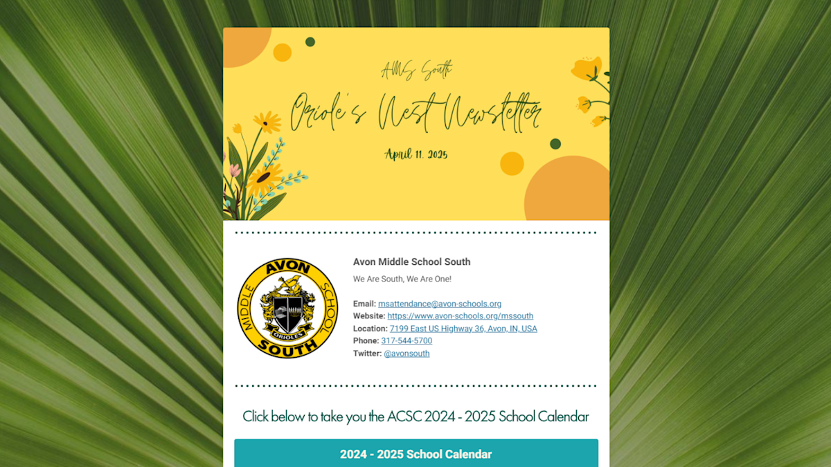 Oriole's Nest Newsletter 4/11/2025 | AMS South News & Updates