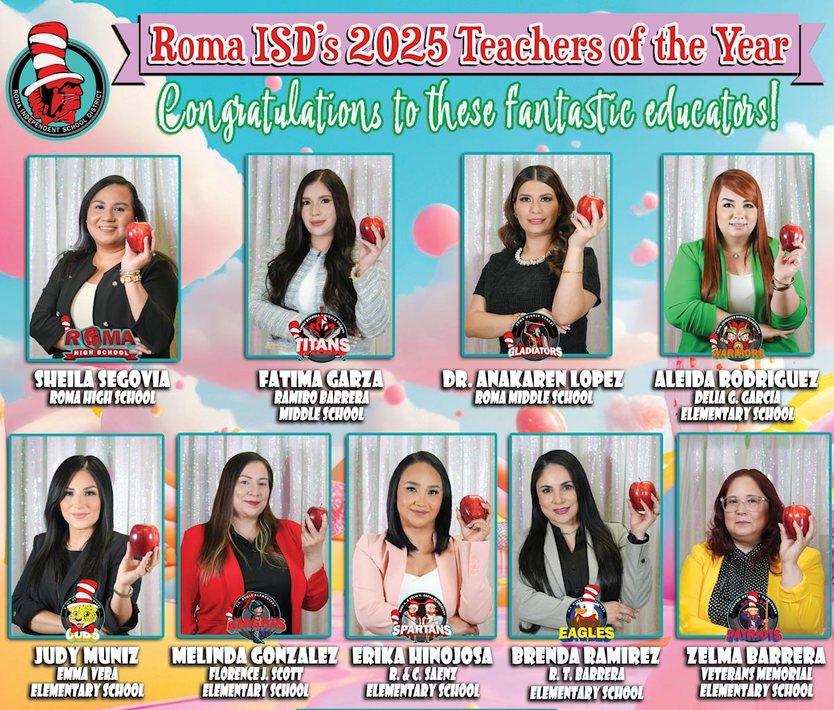 Roma ISD 2025 Teachers of the Year | District News Details