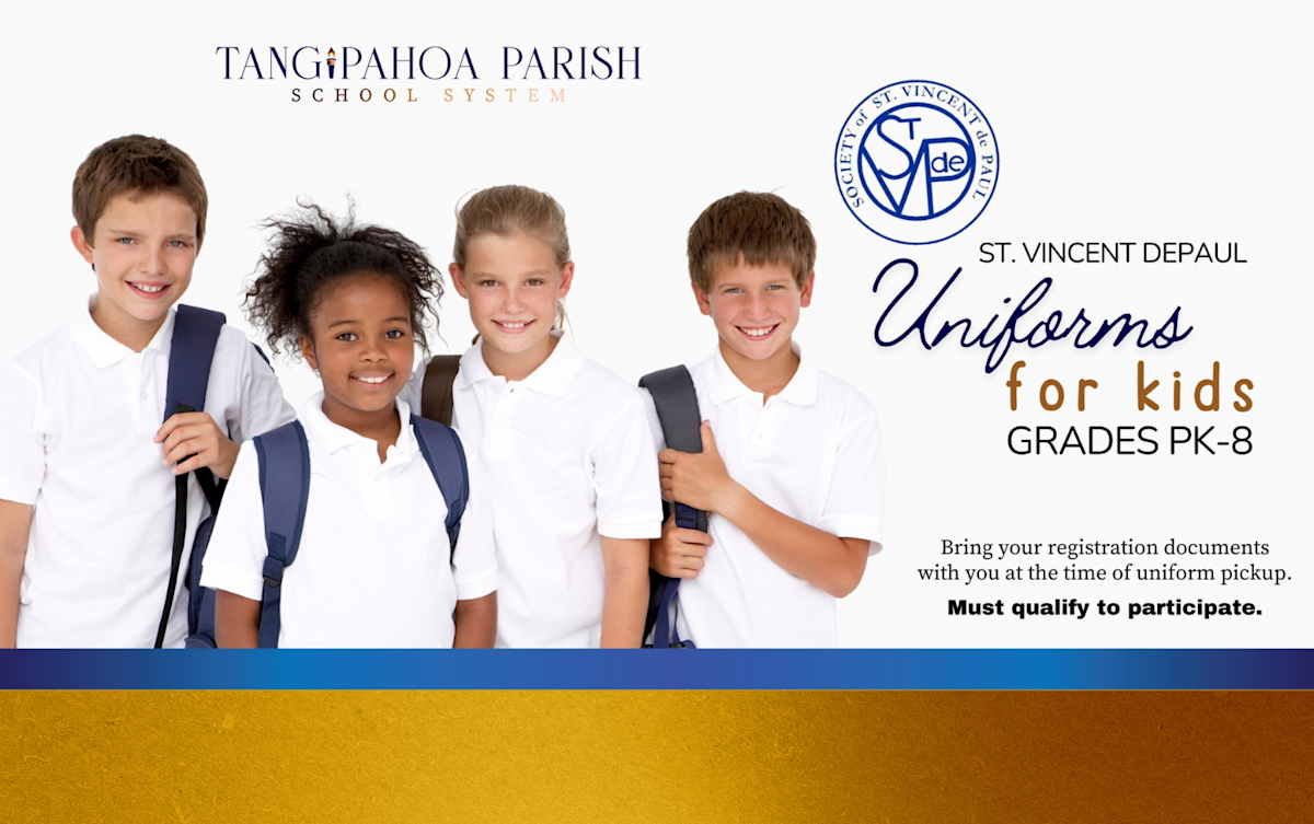 St. Vincent DePaul Uniforms for Kids Grades PK-8 | News Details