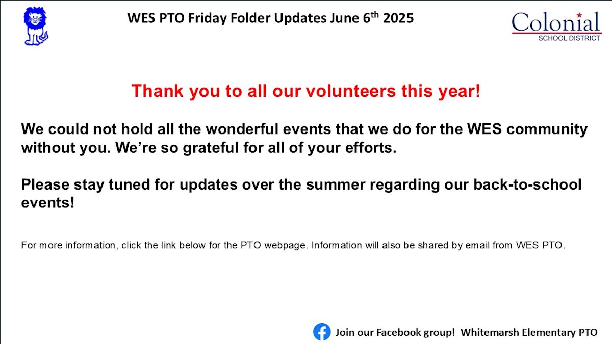 WES - PTO Weekly Update | CMS Posts Item