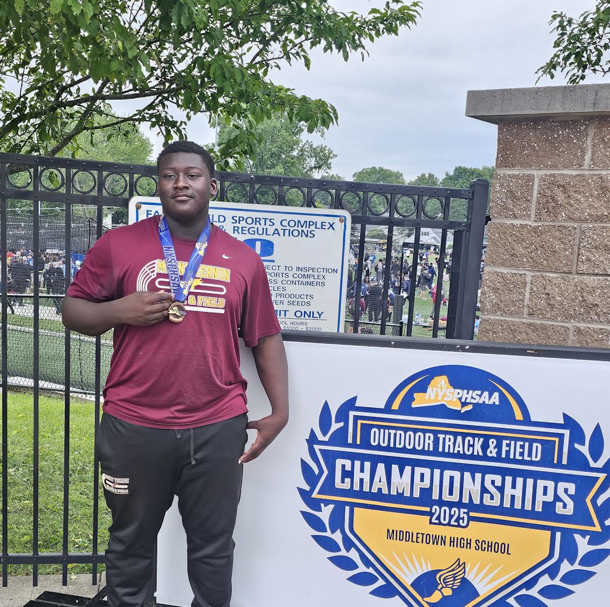 D'Andre Shephard comes in fourth place in shot put at NYS Outdoor Track ...