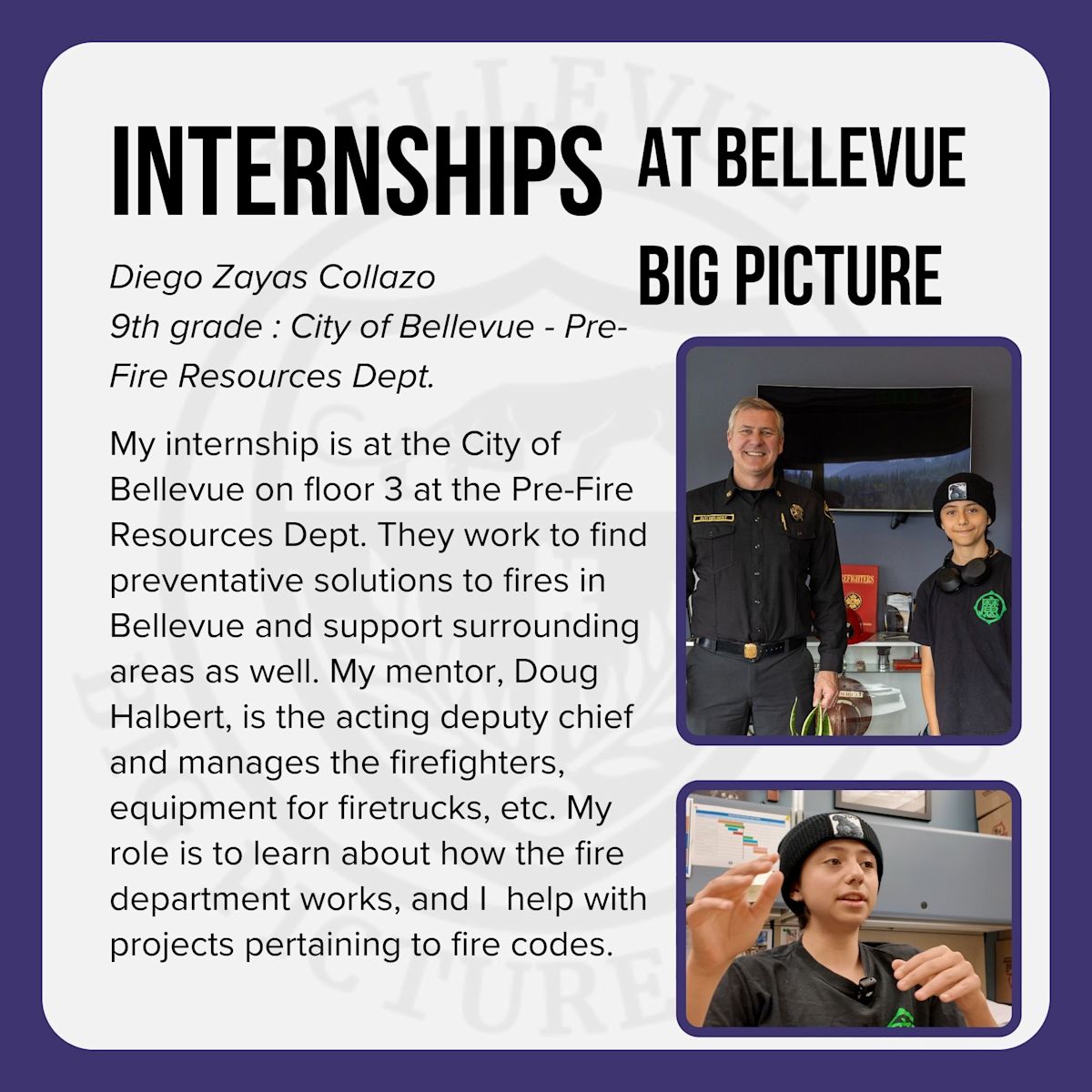 Internship Spotlight: Diego Zayas Collazo at City of Bellevue Fire ...