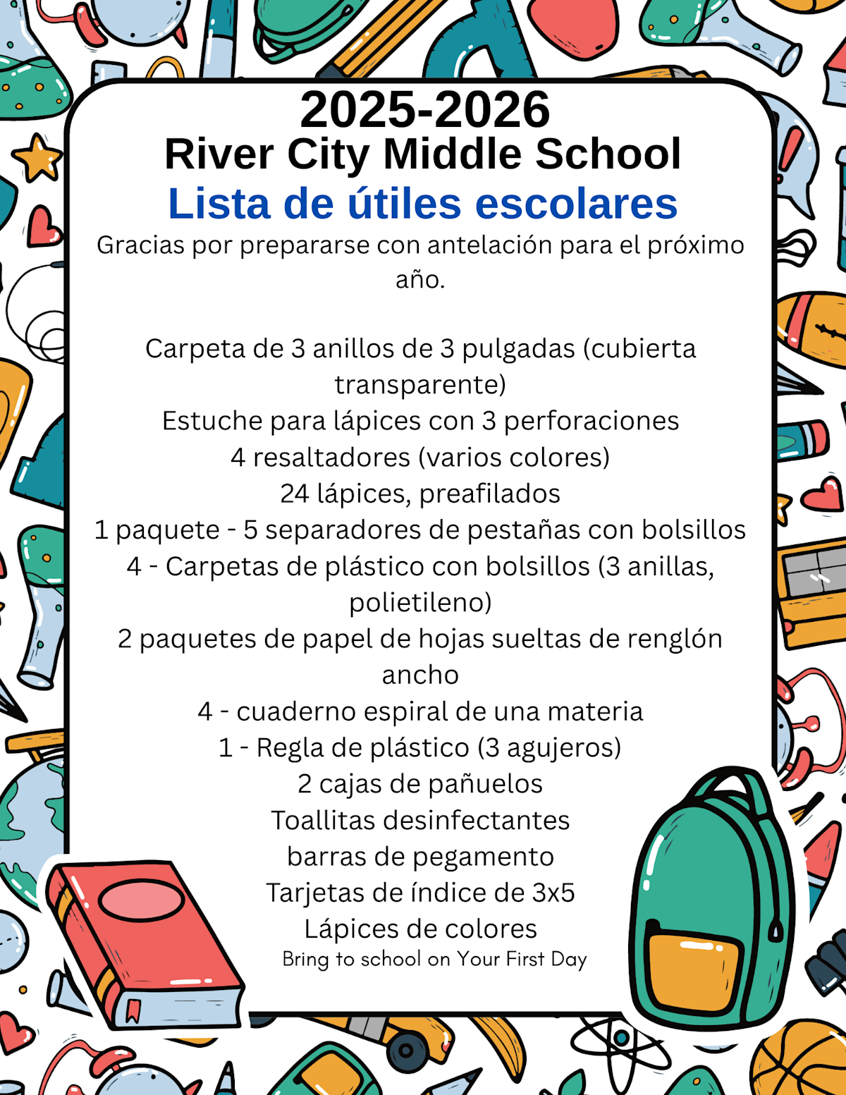 School Supply Lists for 2025-2026 | Announcement Details