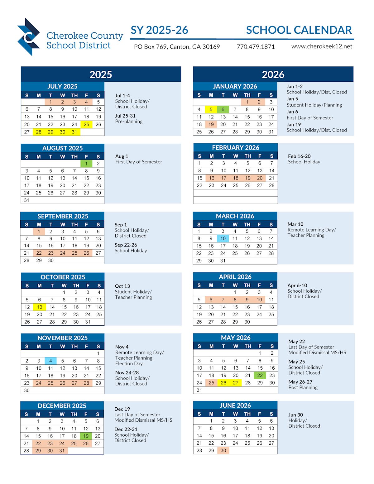 Board Business Briefs: School Board Approves School Calendars | Post Detail