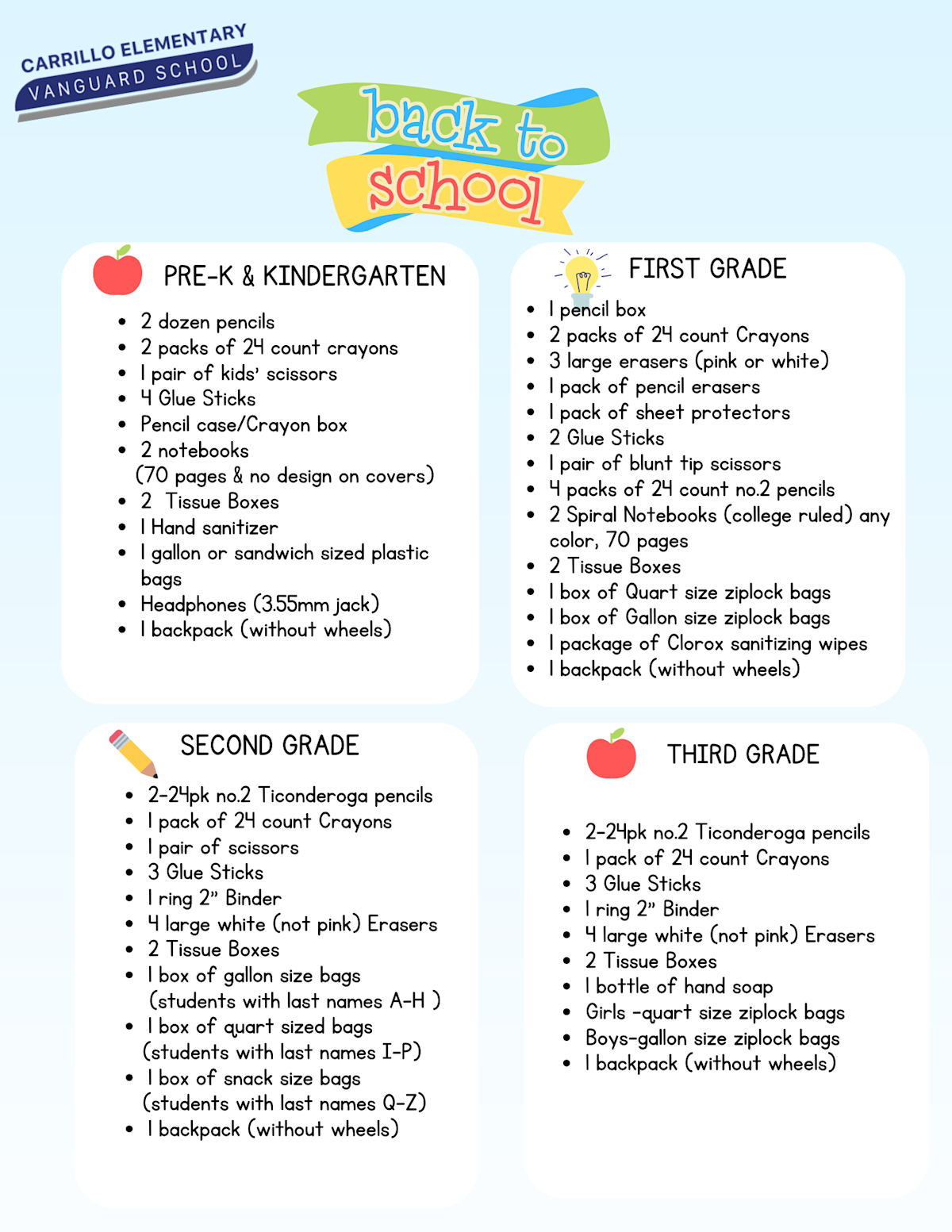 School Supplies List | Posts Details/Default Board Post Page